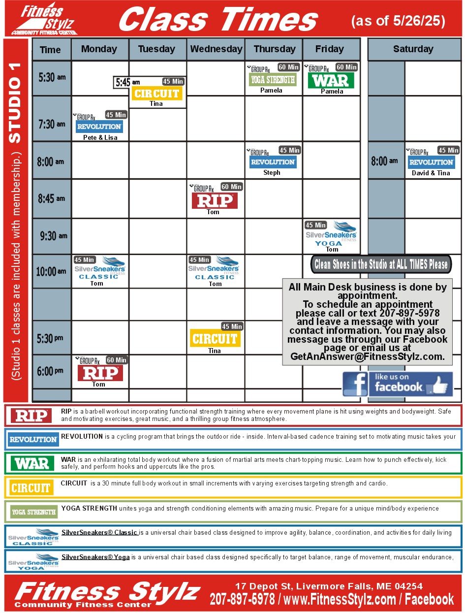 FITNESS STYLZ - SCHEDULES